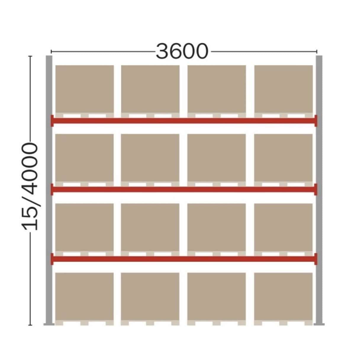 Pallet Racking Starter Bay 16 EUR Pallets | Dexion P90 - THTT
