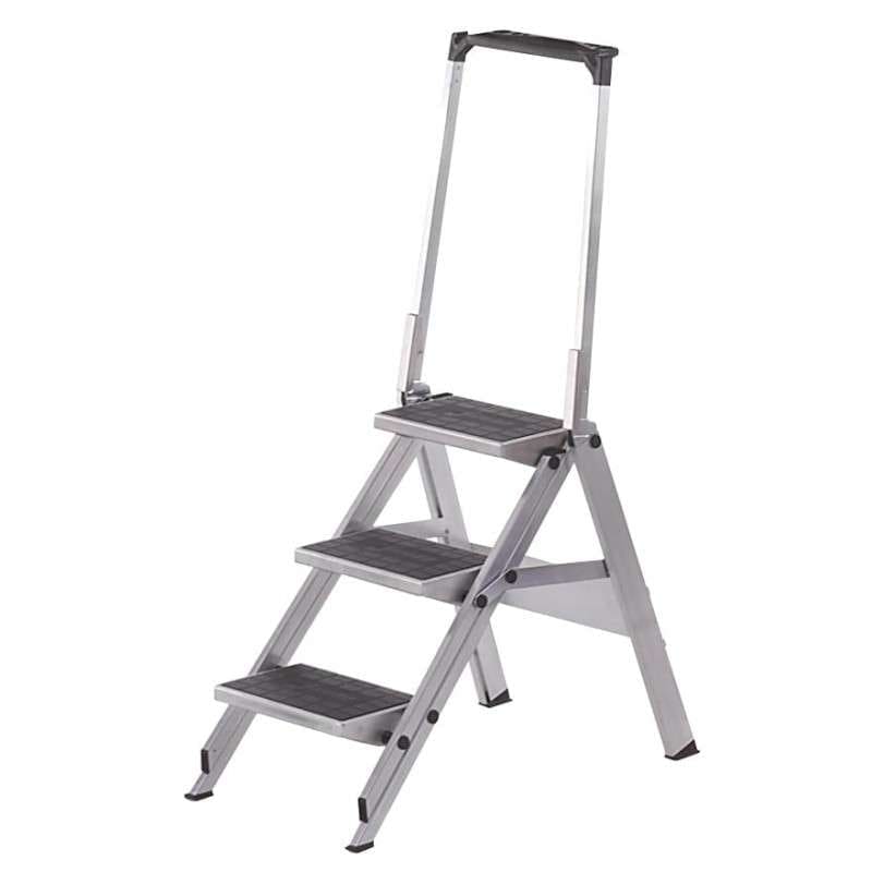 Jumbo 3‑Step Ladder with Handrail | Aluminium Safety Steps - THTT