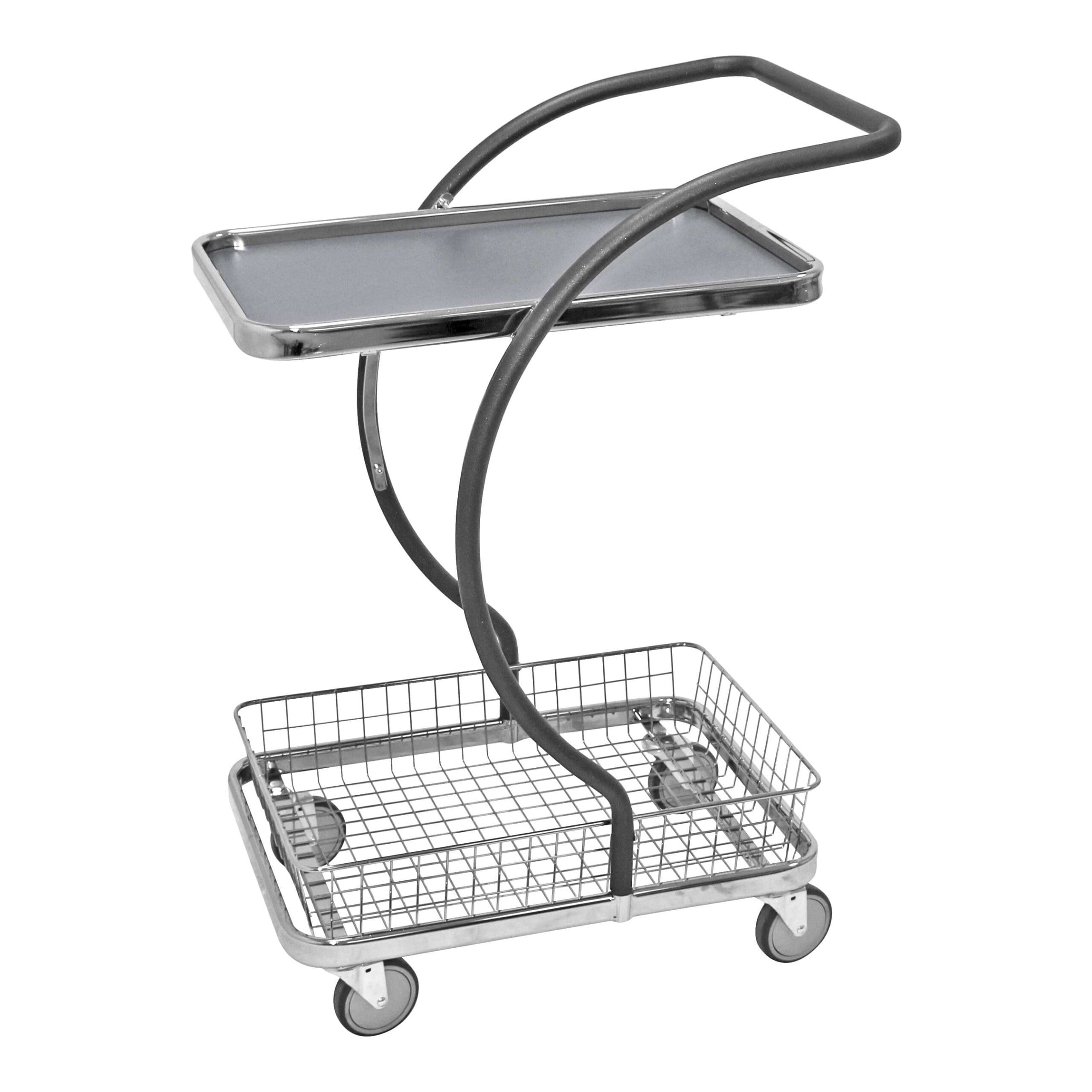 C‑line KM96201 Two‑Tier Shelf Trolley with Wire Basket - THTT